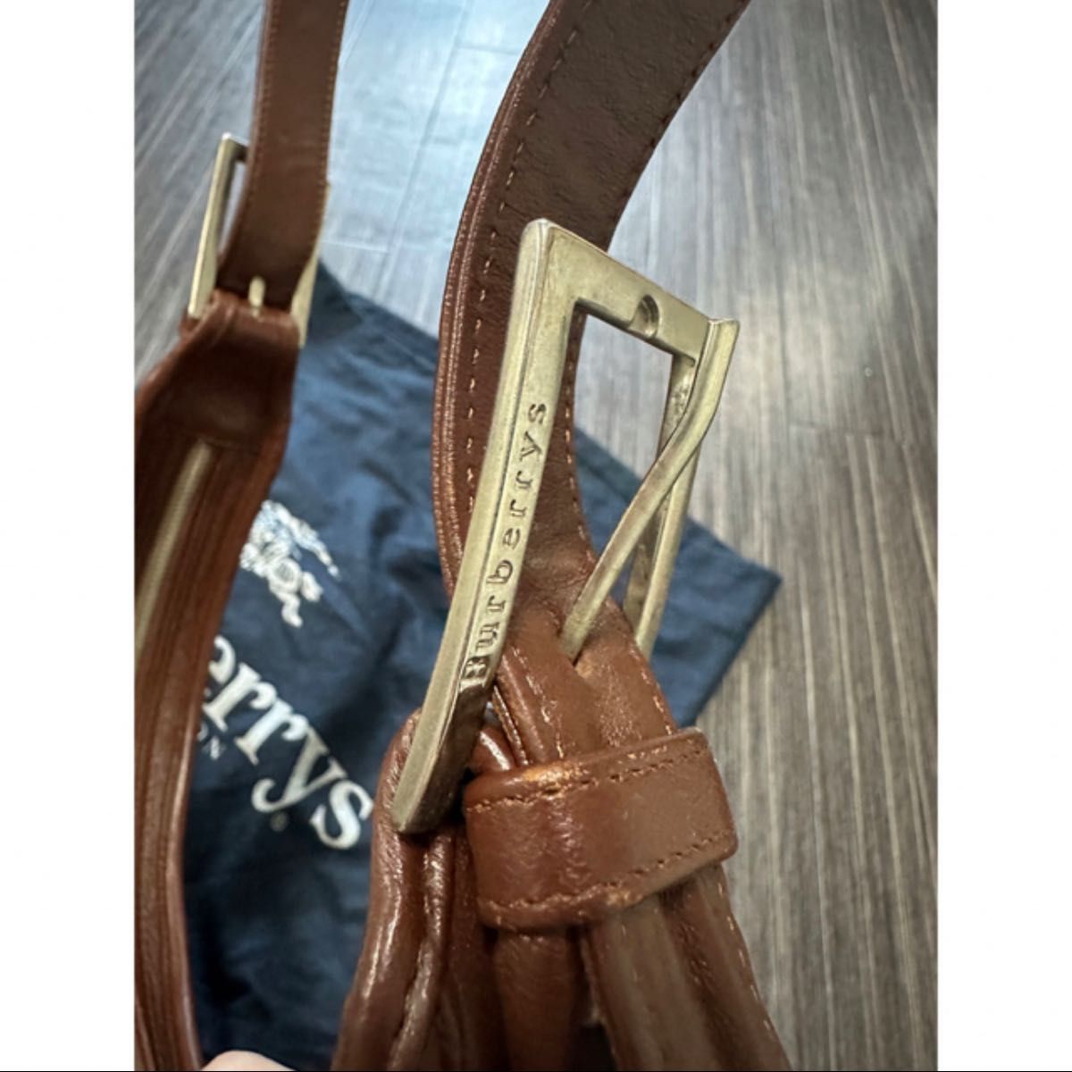 タグ付き新品 オールドバーバリー Burberry ブラウン レザー タグ付き新品 オールドバーバリー Burberry ブラウン レザー