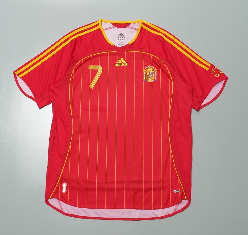 TE7190 アディダス adidas*スペイン代表 2006/07 ユニフォーム ホーム 半袖 背番号7 2XO レッド系(中古)のヤフオク落札情報