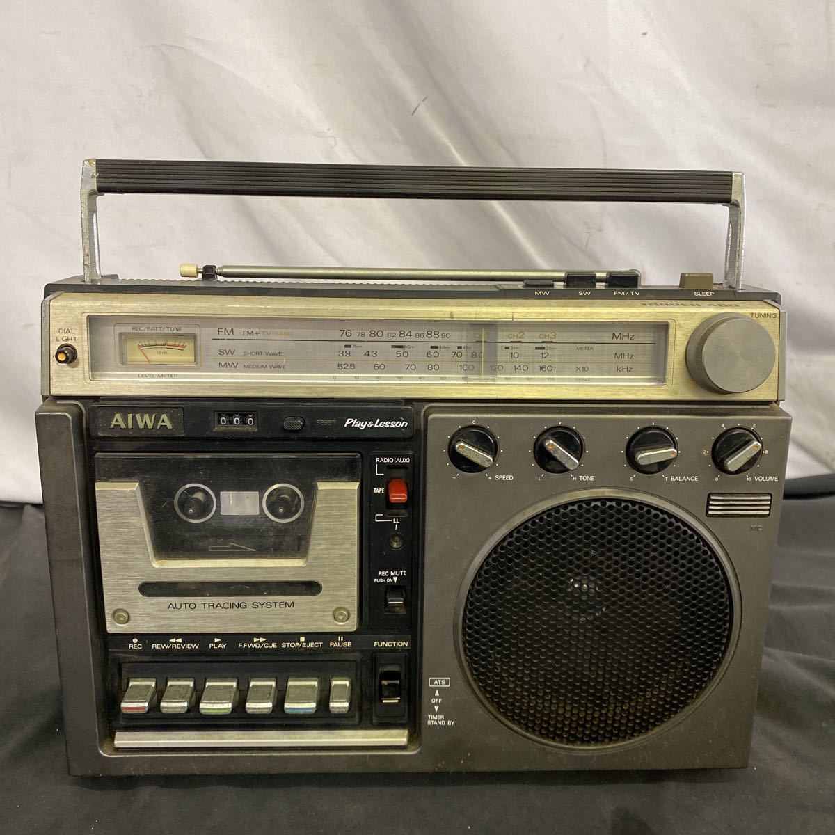 Yahoo!オークション - 昭和レトロ AIWA/アイワ TMR-400 ラジオカセッ...
