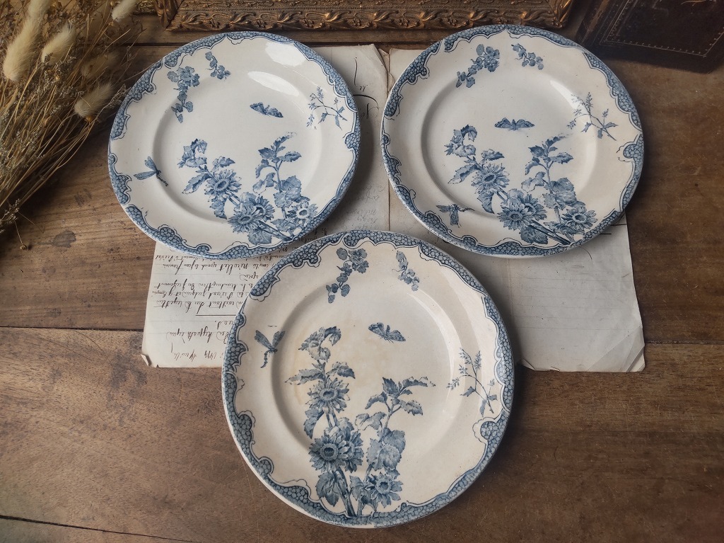 Yahoo!オークション - フランス アンティーク 素敵な Longwy 絵付き ...