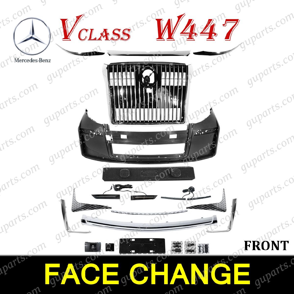 ベンツ V クラス W447 V220d 2019 後期 社外 LOOK フロント リア バンパー グリル ブラック メッキ フル セット LED(フロント)｜売買されたオークション情報 ...