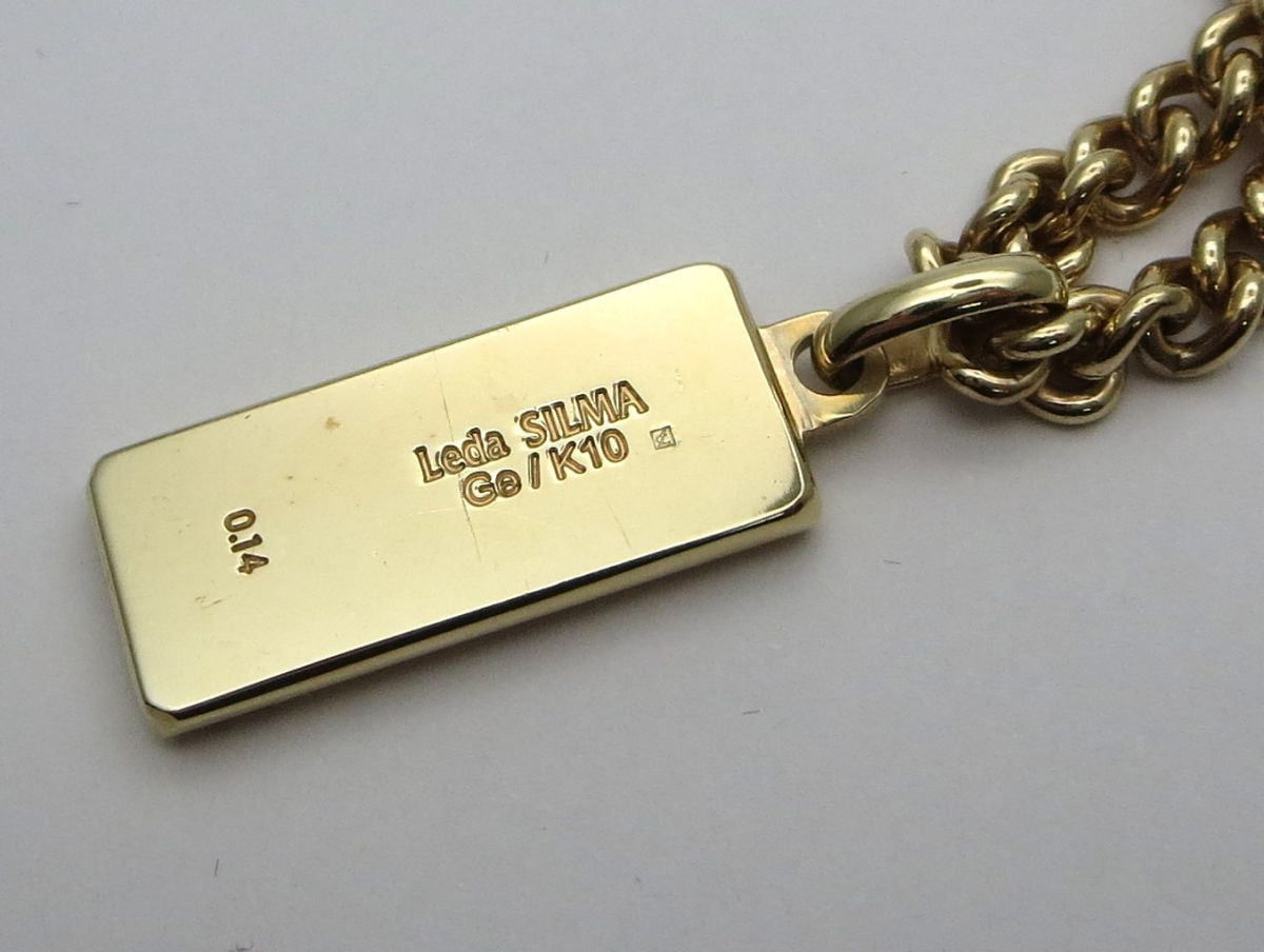 代購代標第一品牌－樂淘letao－1000円スタート ネックレス Leda SILMA レダシルマ Ge/K10/14Pダイヤ 0.14ct/GOLD刻印 ゲルマニウム 総重量約33.2g ...