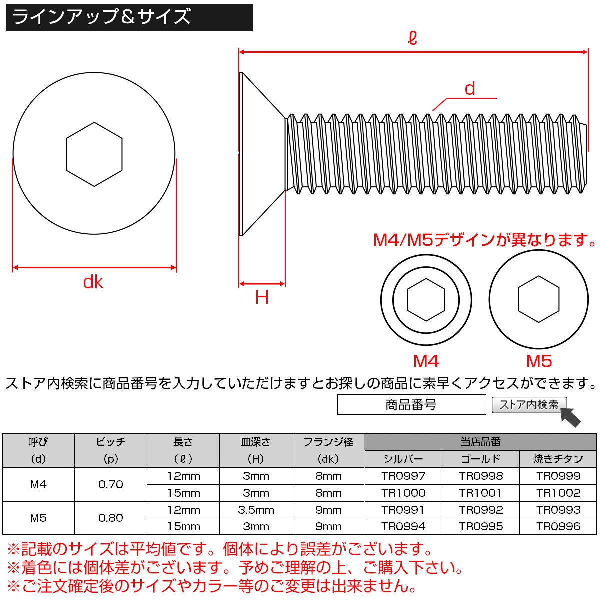 代購代標第一品牌－樂淘letao－皿ボルト M5×15mm P0.8 SUS304 ステンレス 六角穴 皿キャップ 焼きチタンカラー TR0996