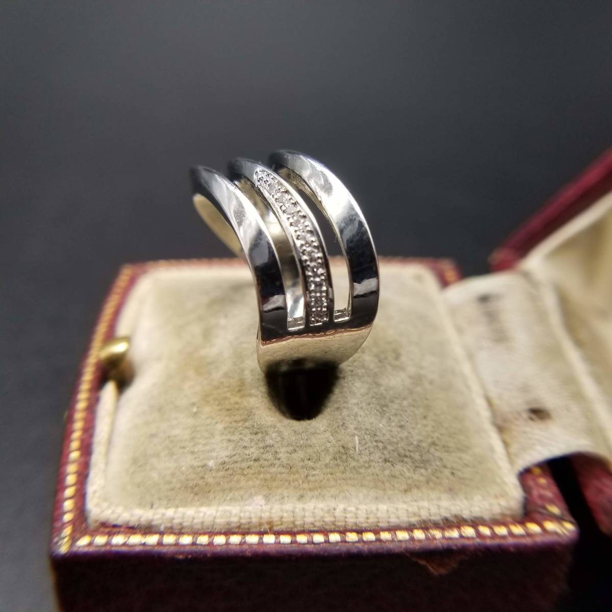 斜め シェイプ デザイン ラインストーン 925 ビンテージ シルバー リング 指輪 昭和レトロ アクセサリー ジュエリー 輸入 6Y-6(11号～)｜売買されたオークション情報、yahooの ...