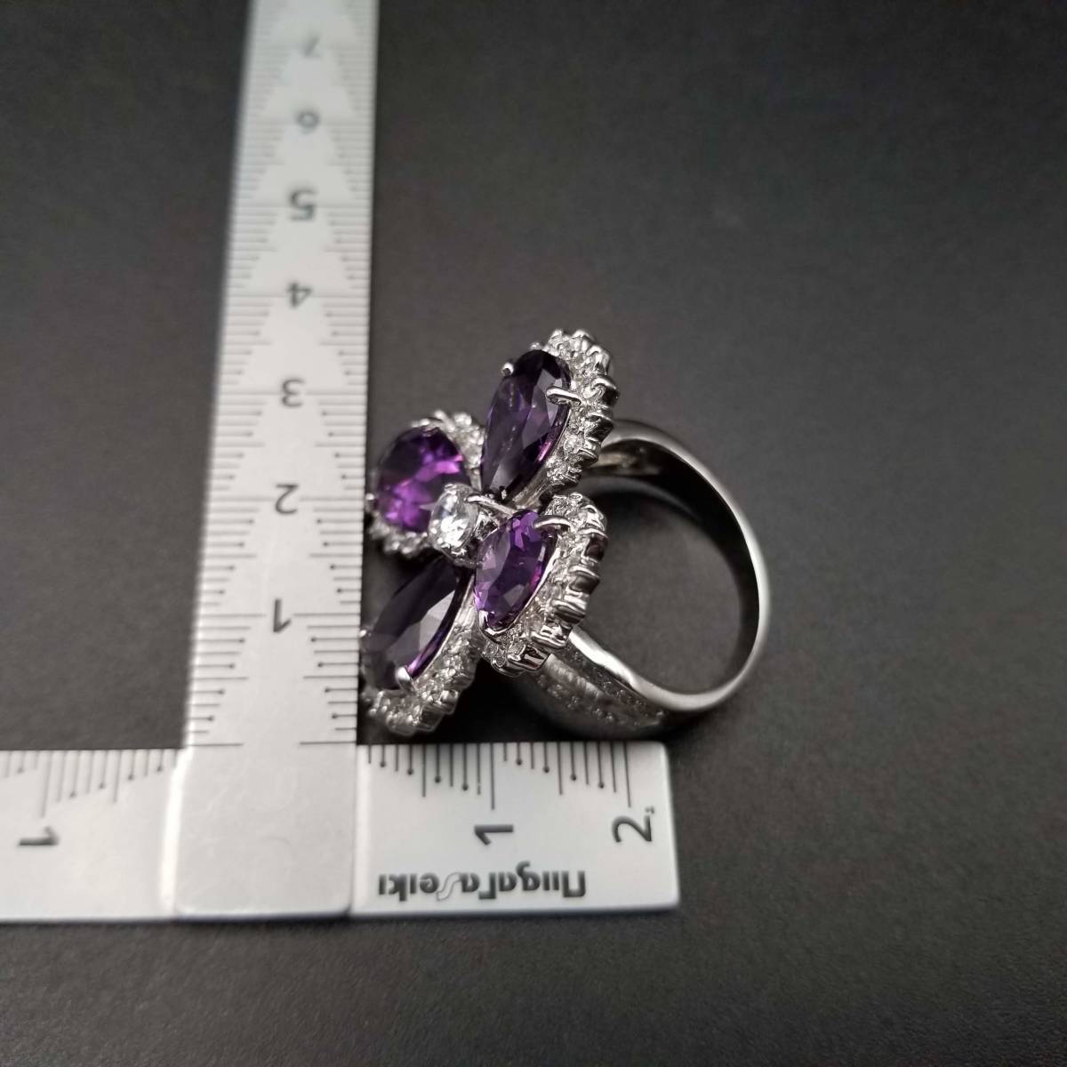 Yahoo!オークション - クラスター パープル ドロップ ストーン フラワ...