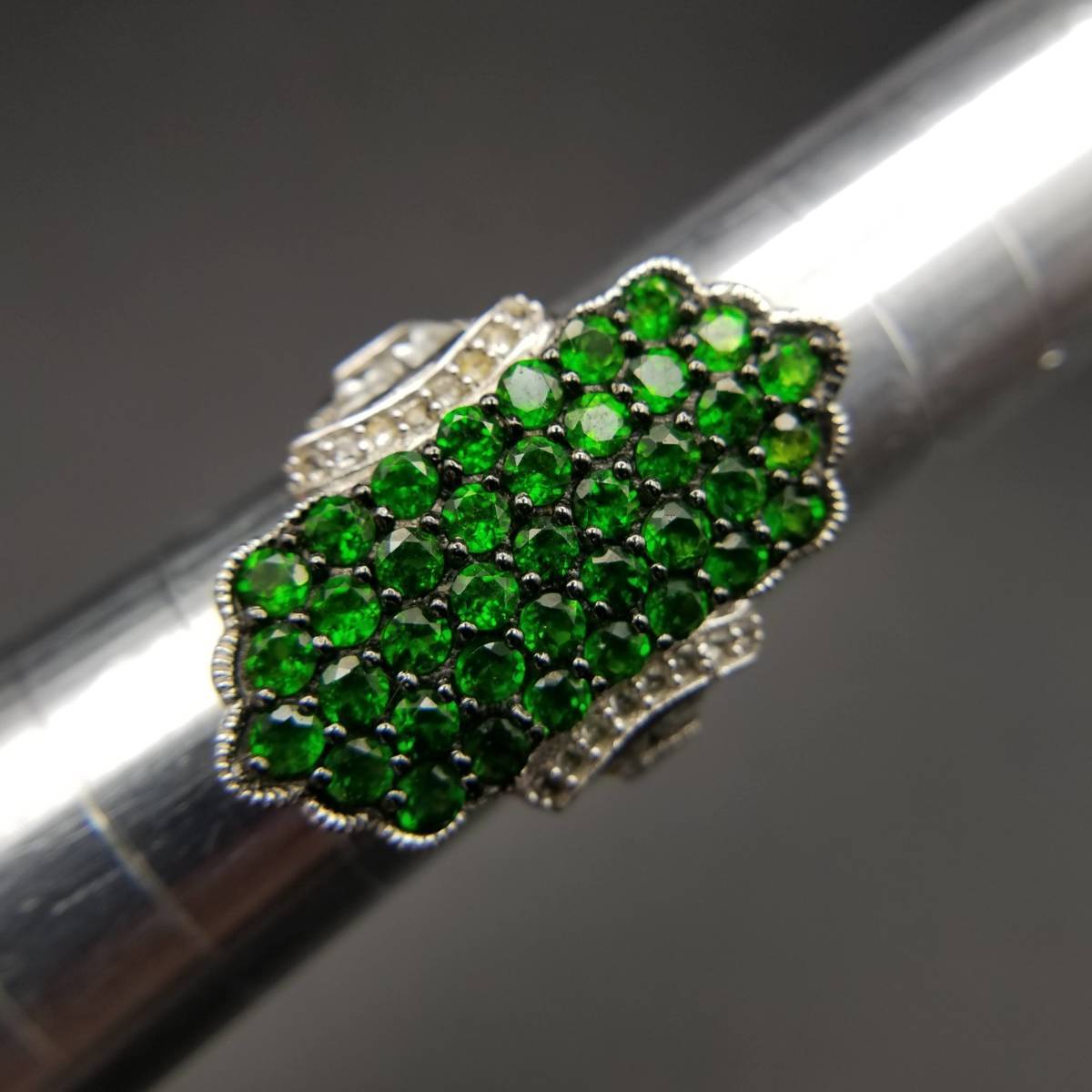 Yahoo!オークション - HT グリーン パヴェ ラインストーン 925 ビンテ...