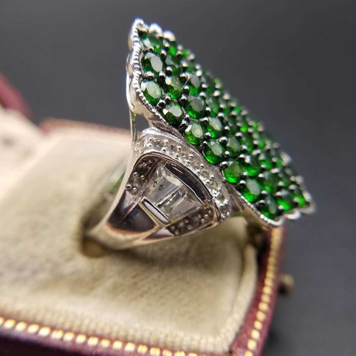 Yahoo!オークション - HT グリーン パヴェ ラインストーン 925 ビンテ...