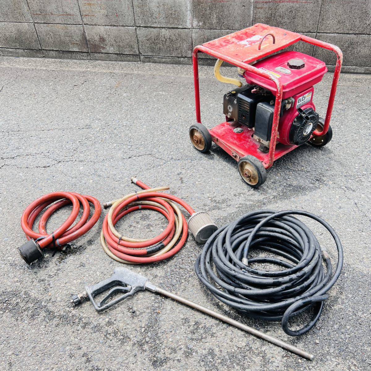 Yahoo!オークション - 【230609-08】スーパー工業 エンジン式 高圧洗浄...