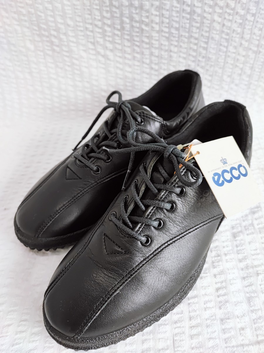 ecco ウォーキングシューズ 24.0cm 37 EEE 3E 黒 レザースニーカー エコー エコーシューズ ECCO 婦人靴 スニーカー 革 牛革 060909(ウォーキングシューズ ...