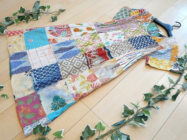 Yahoo!オークション - 【新品】8076【L】パッチワーク ワンピース シャ...