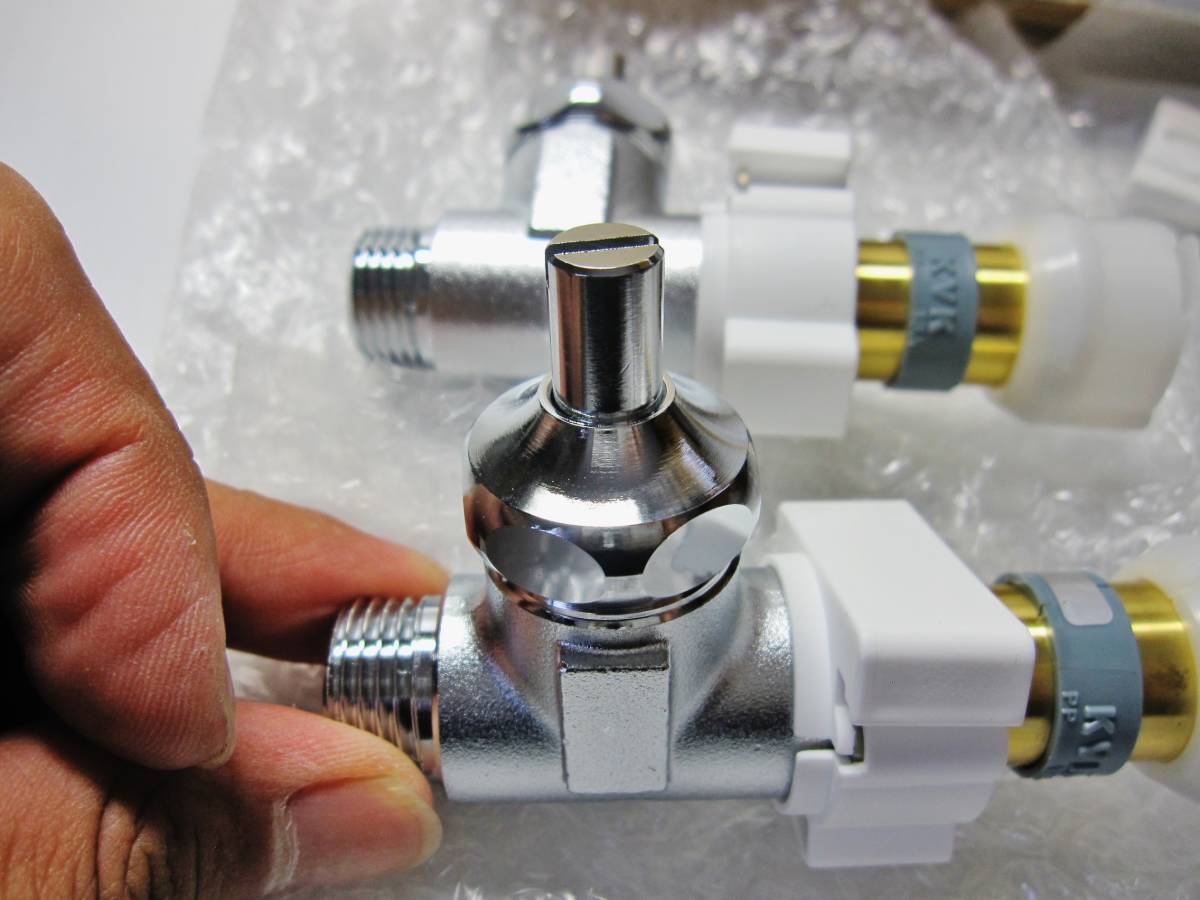 Yahoo!オークション - 未使用 混合栓 継手付止水栓 KVK 2個セット ...