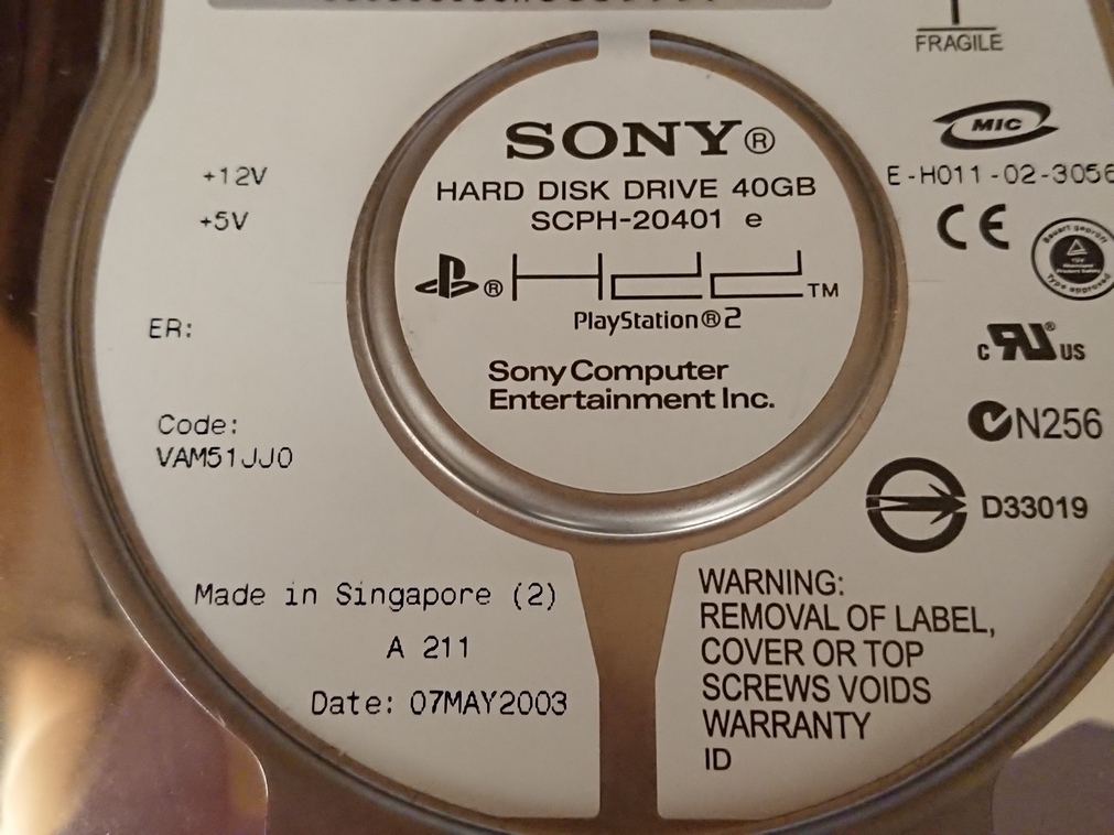 Yahoo!オークション - SONY HDD 40GB SCPH-20401