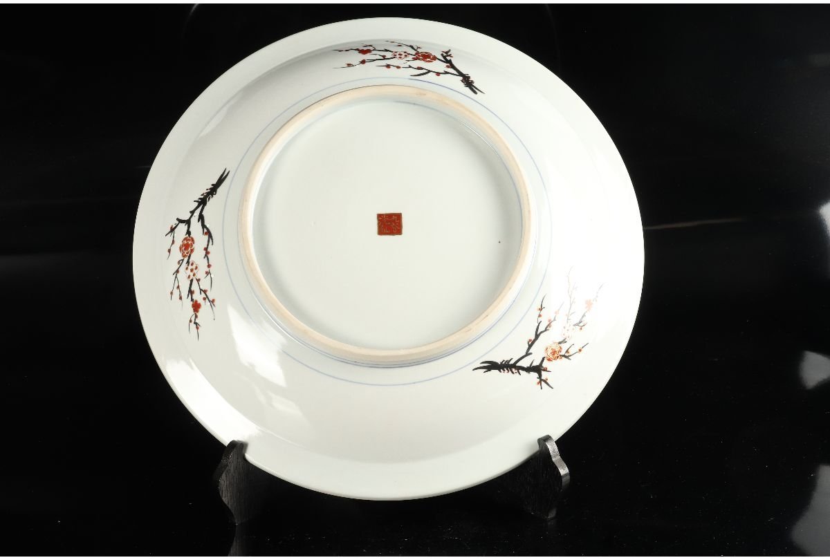 代購代標第一品牌－樂淘letao－[URA]九谷焼/洸仙 造/色絵金彩青粒川中島の戦い図飾皿/約46.5cm/共箱/4-6-96 (検索)骨董/九谷/大皿/盛皿/飾り皿/絵皿/額皿/武田信玄/上杉