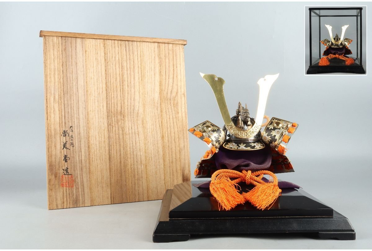 Yahoo!オークション - [URA]尚美堂製/銀製兜置物/総重量約2.1㎏/12-6-1...