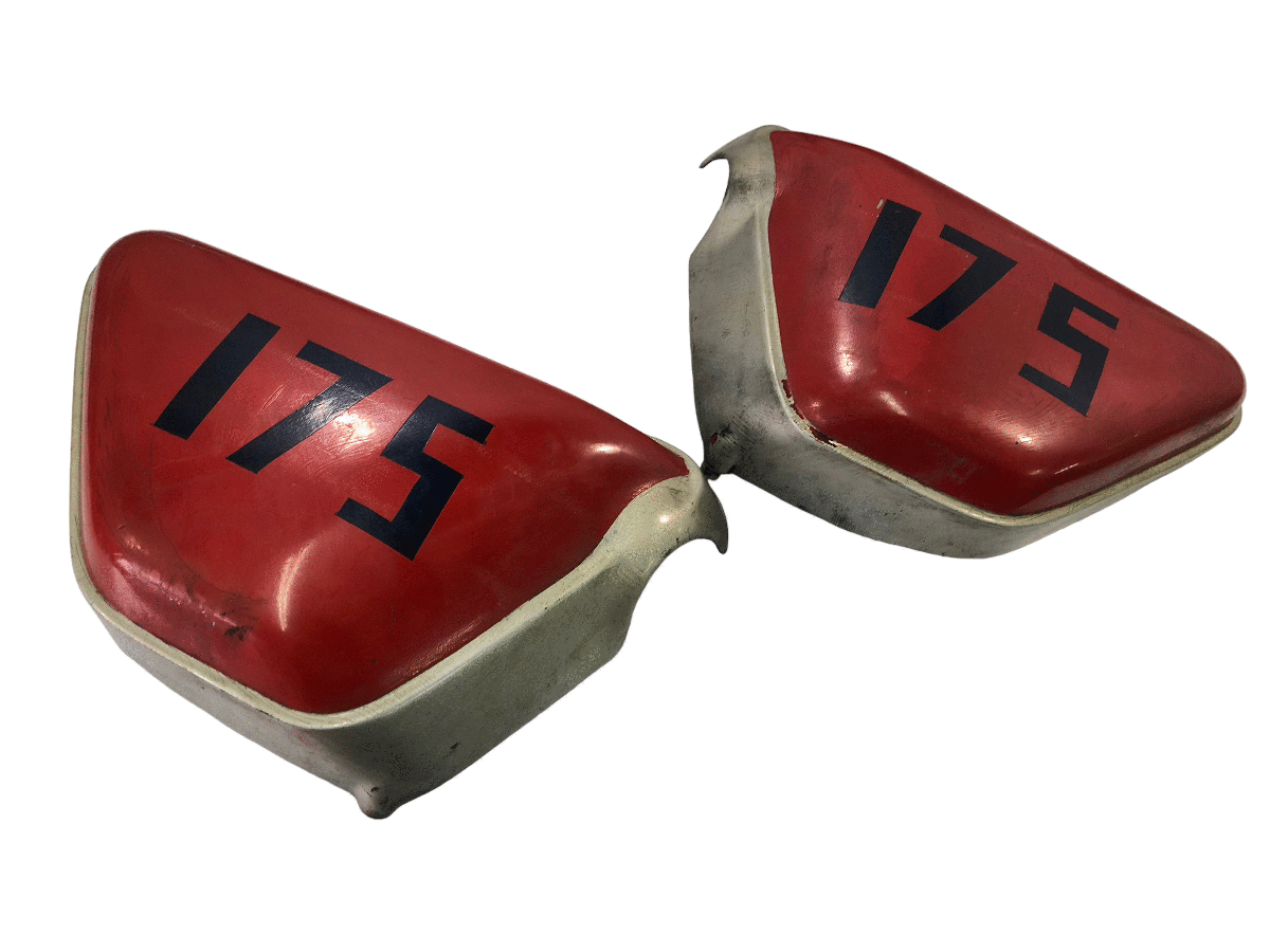 Yahoo!オークション - HONDA SL175 サイドカバー 左右セット 割れ欠け...