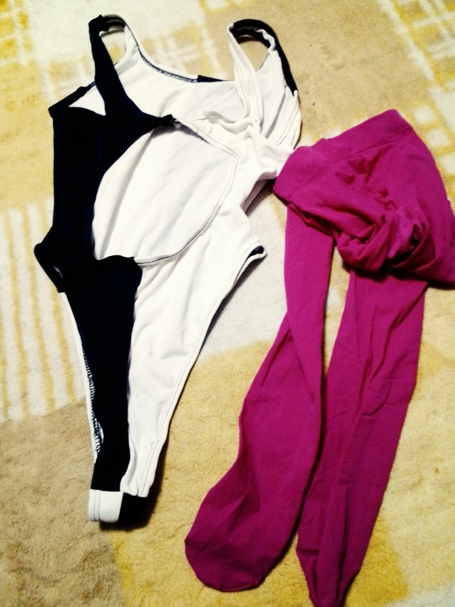 Yahoo!オークション - Lecaf sportレオタード＋ピンクパープルタイツM...