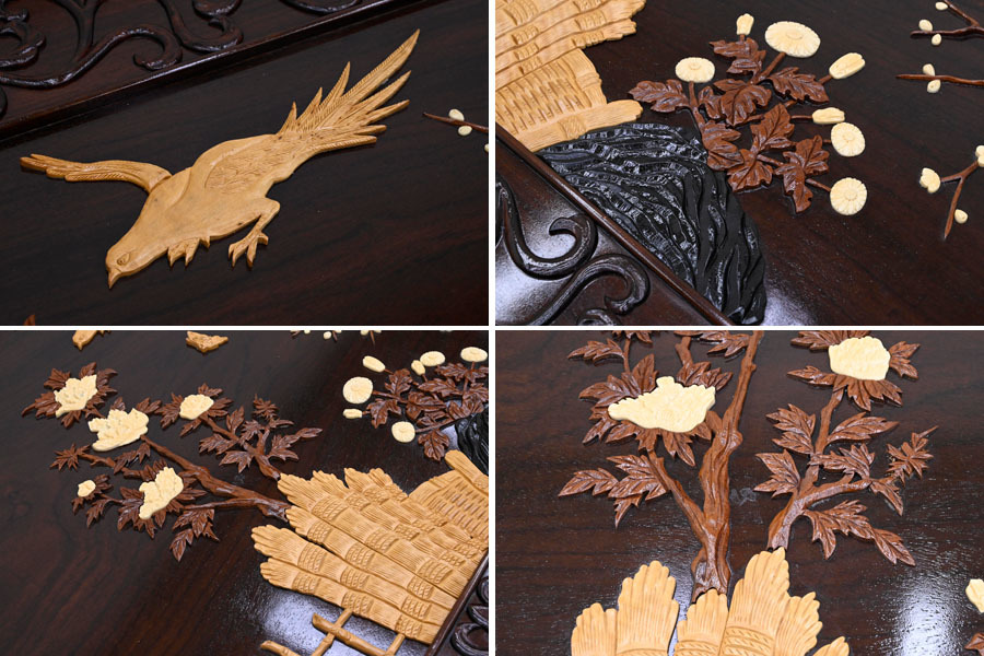 Yahoo!オークション - EF34 美品 最高級 6尺 唐木 総無垢 天然木 彫刻 ...