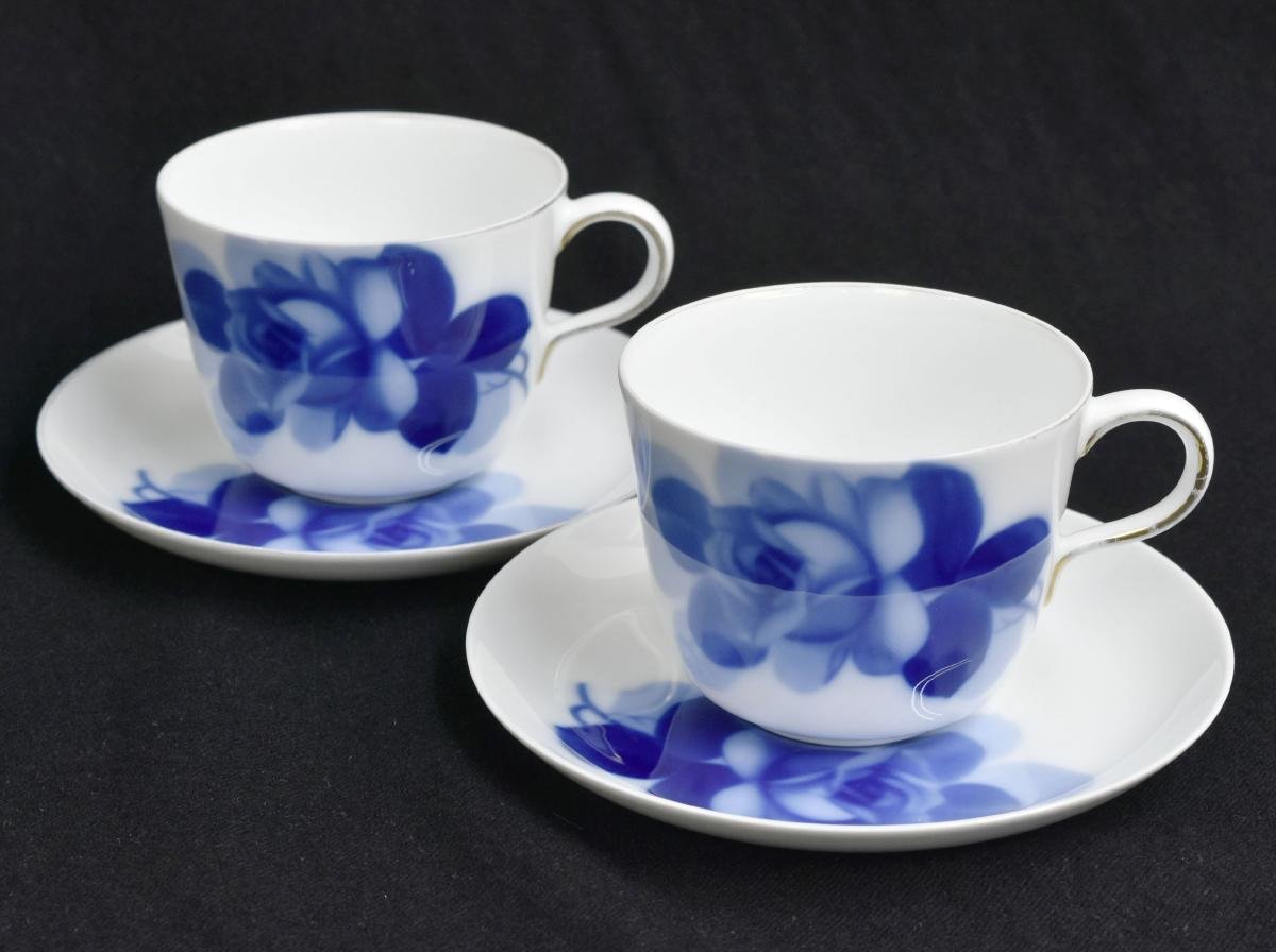 代購代標第一品牌－樂淘letao－[2客セット] OKURA 大倉陶園 カップ&ソーサー ブルーローズ ペア