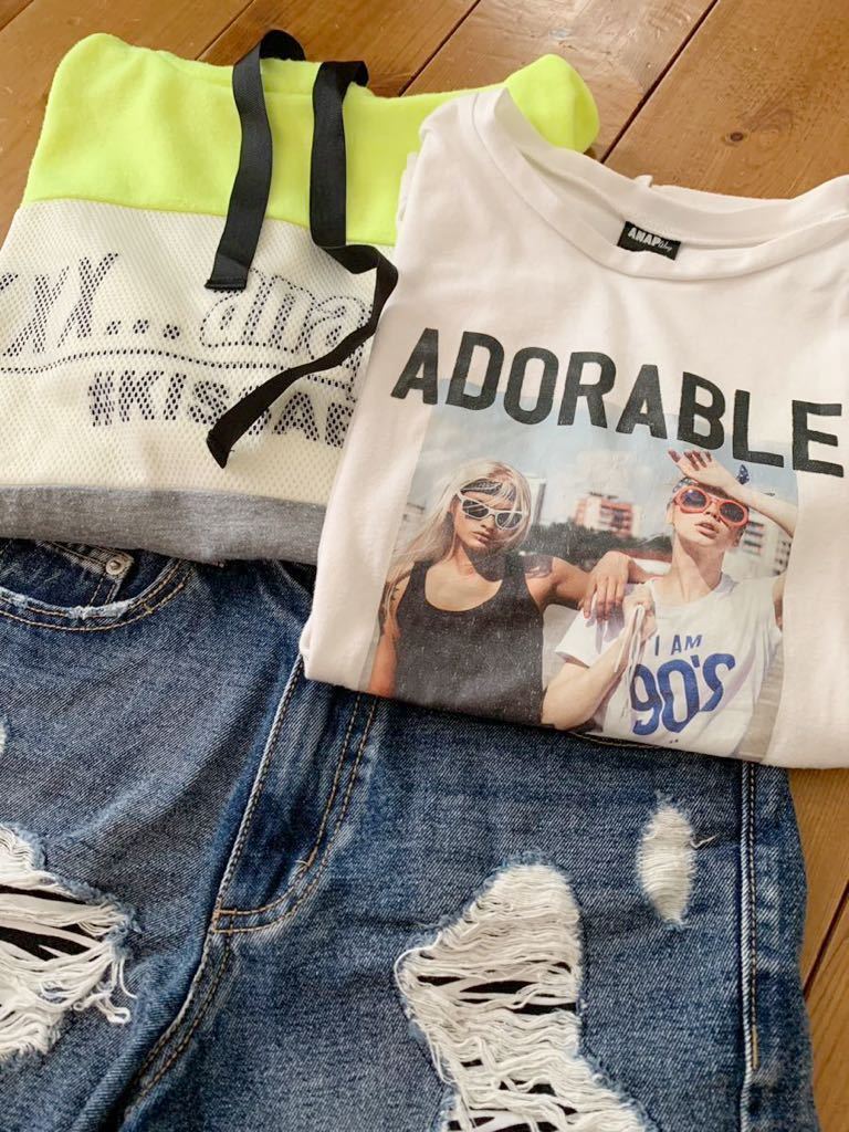 Yahoo!オークション - Tシャツ ANAP way アナップ 150 160 デニムパン...