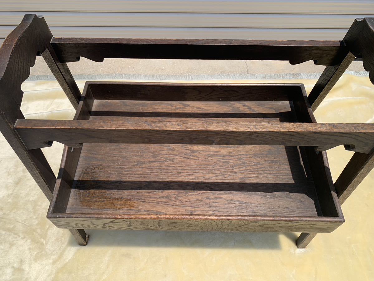 代購代標第一品牌－樂淘letao－【7倉】アンティーク 二段トレー 飾り棚 小物入れ サイドテーブル 天然木 マガジン オーディオラック クラシック 洋家具 レトロ 年代物