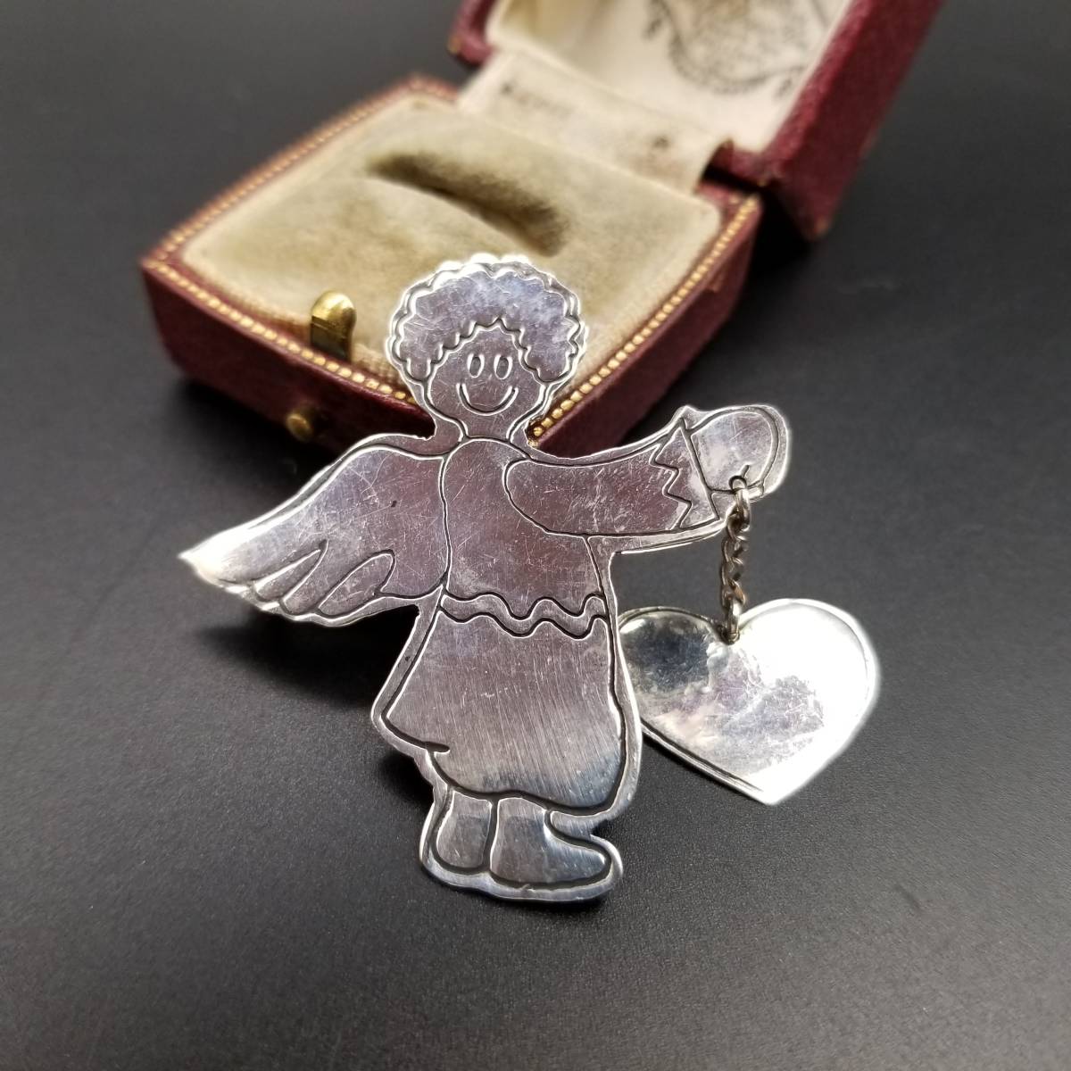 EFS メキシコ 925 シルバー 天使 ガーディアン ヴィンテージ ブローチ レトロ 彫金 ハート チャーム エンジェル 銀 可愛い 6Y-2(装身具)｜売買されたオークション情報 ...