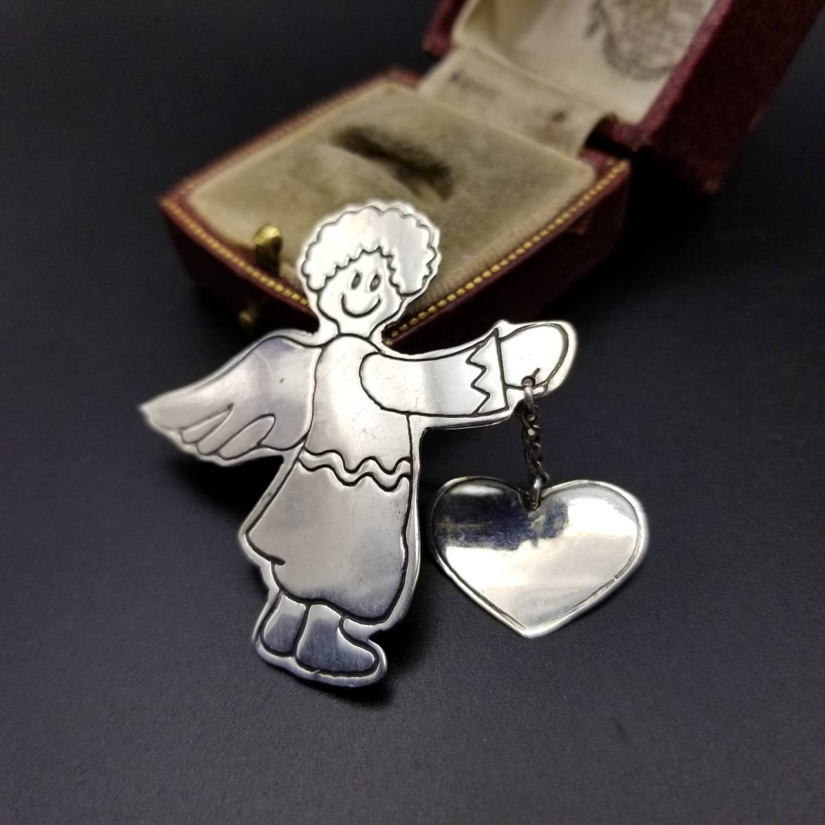 EFS メキシコ 925 シルバー 天使 ガーディアン ヴィンテージ ブローチ レトロ 彫金 ハート チャーム エンジェル 銀 可愛い 6Y-2(装身具)｜売買されたオークション情報 ...