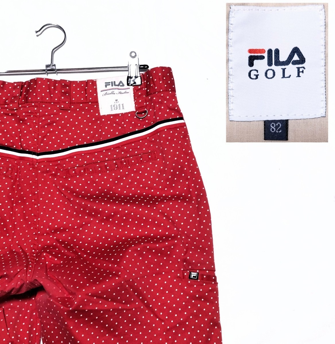 Yahoo!オークション - 『ドット柄 』サイズW82 美品 FILA GOLF ハーフ...