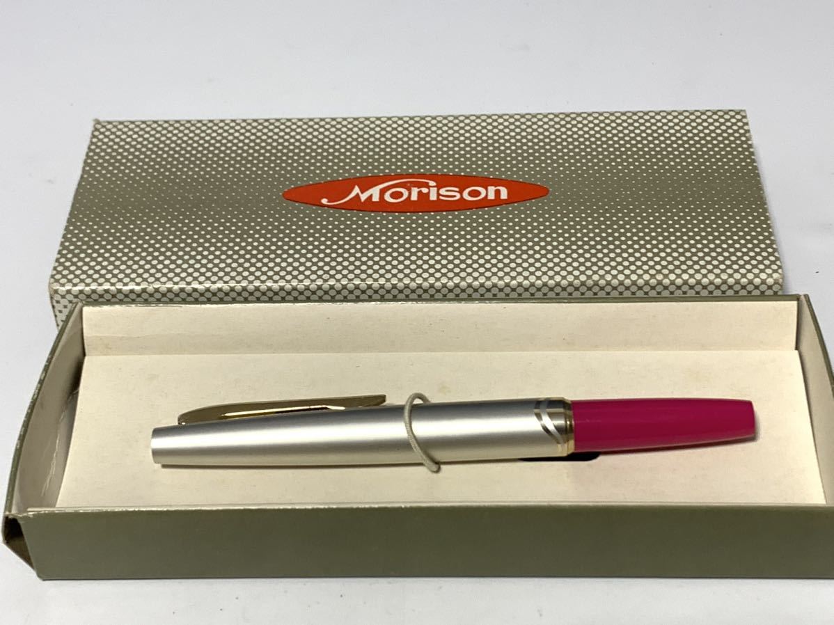 Yahoo!オークション - MORISON モリソン 箱付き 万年筆 シルバー×ピン...
