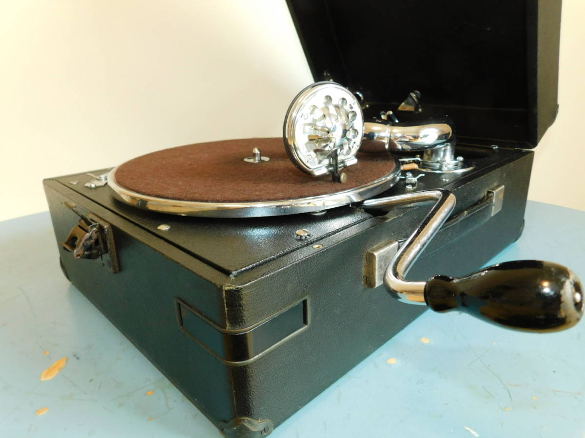 代購代標第一品牌－樂淘letao－1955年 英グラモフォン社 名機 HMV102 「“The World's Finest Portable” (世界最高のポータブル蓄音機)」 黒 整備済み