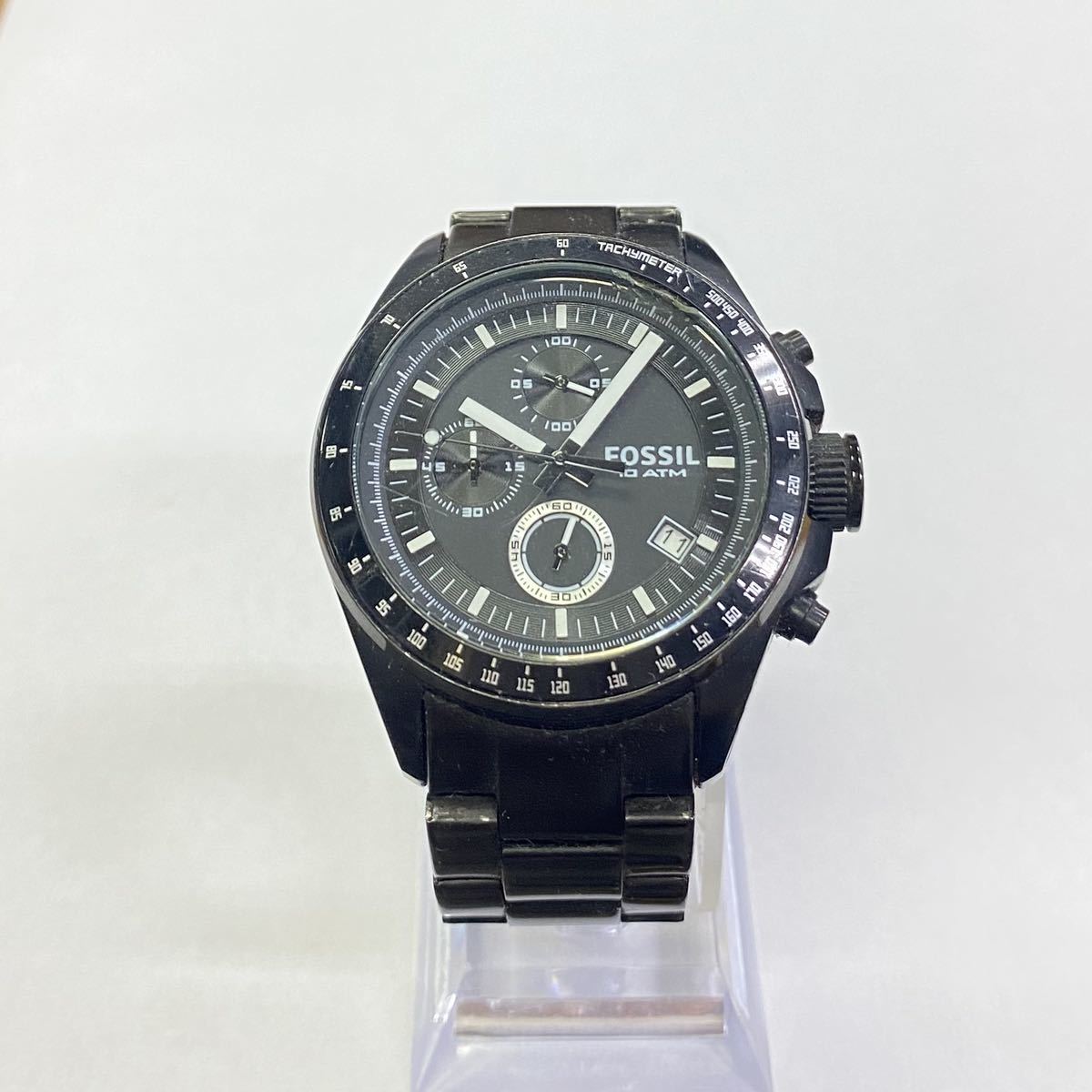 FOSSIL DECKER クロノグラフ ブラックステンレススチールウォッチ 黒 クォーツ(その他)｜売買されたオークション情報、yahooの商品情報をアーカイブ公開 - オークファン ...
