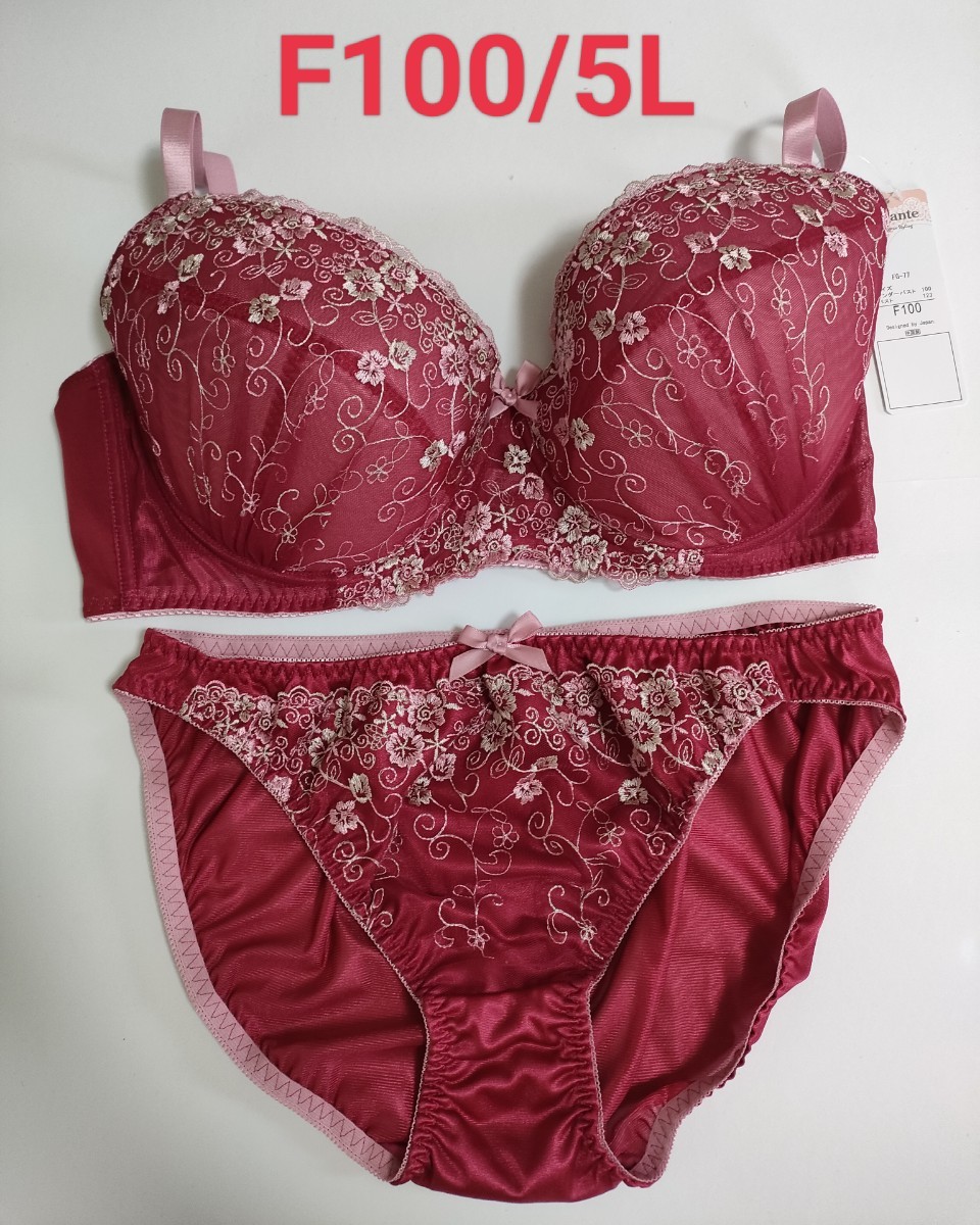 Yahoo!オークション - 【F100/5L】ブラジャーショーツセット フラワー...