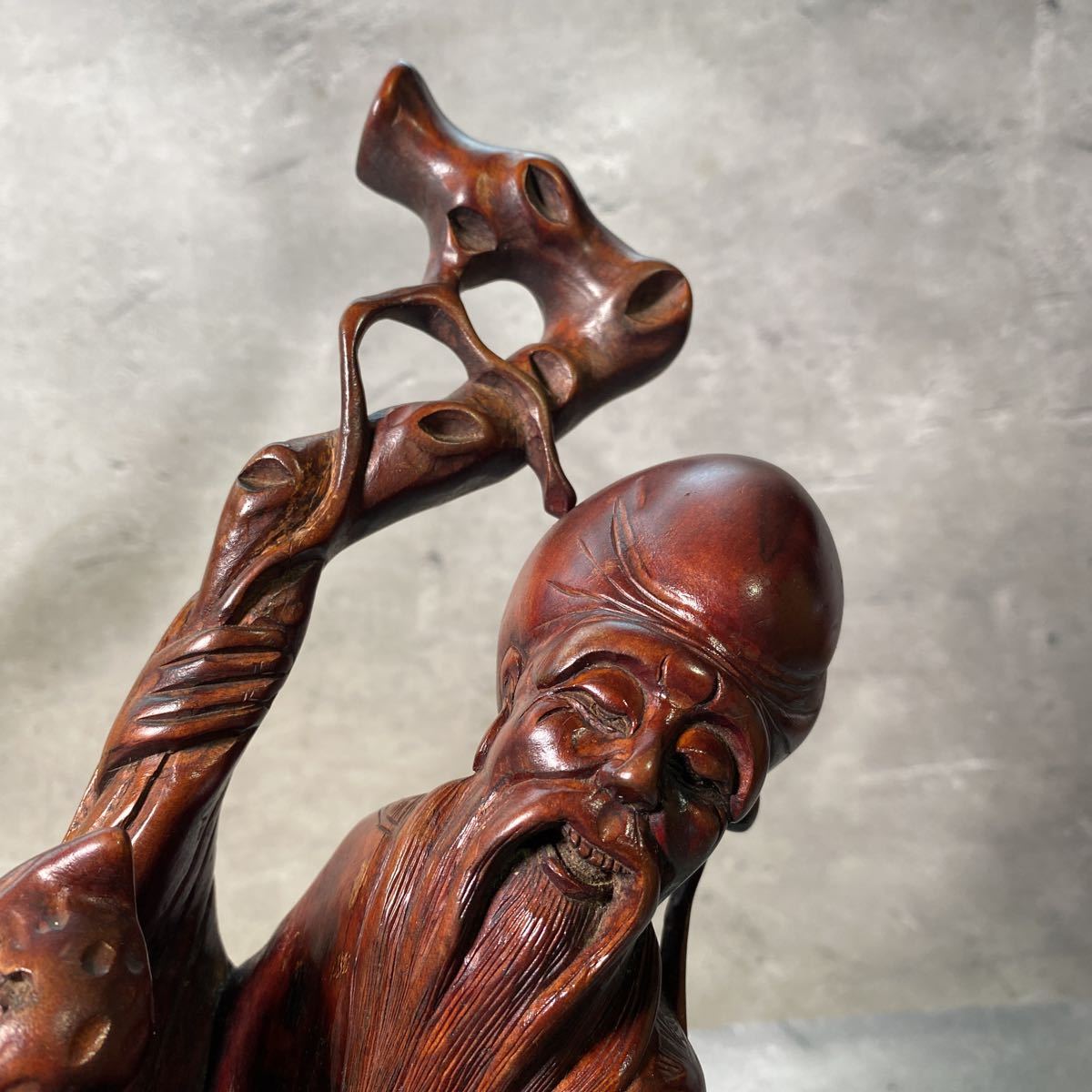 Yahoo!オークション - K30/ 時代 七福神 福禄寿 木彫り 細密彫刻 手工...