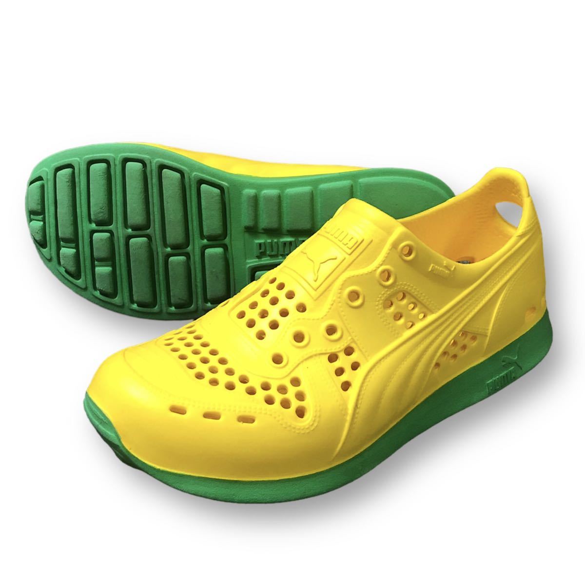 代購代標第一品牌－樂淘letao－美品 PUMA プーマ インジェクス EVA ウォーターシューズ 水陸両用 スリッポン キャンプ ブラジルカラー イエロー/グリーンUK7 26cm