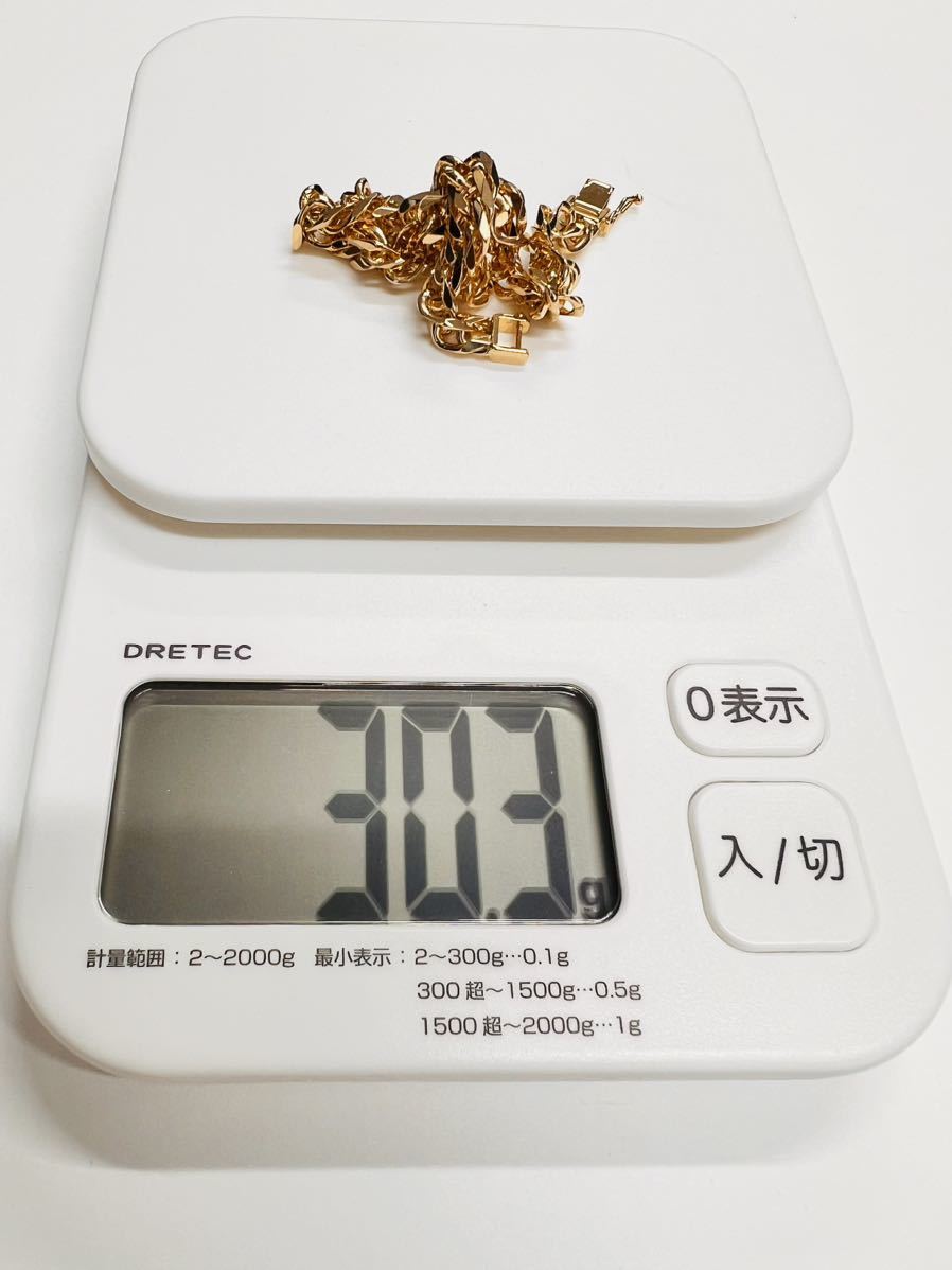 Yahoo!オークション - 本物 K18 喜平6面カット ダブル ブレスレット 約...