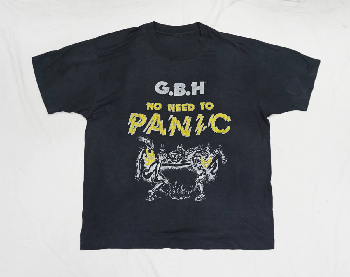 超レア 80s Gbh No Need To Panic ツアーtシャツ Discharge Exploited Chaos Uk Clash Sex Pistols Uk Subs