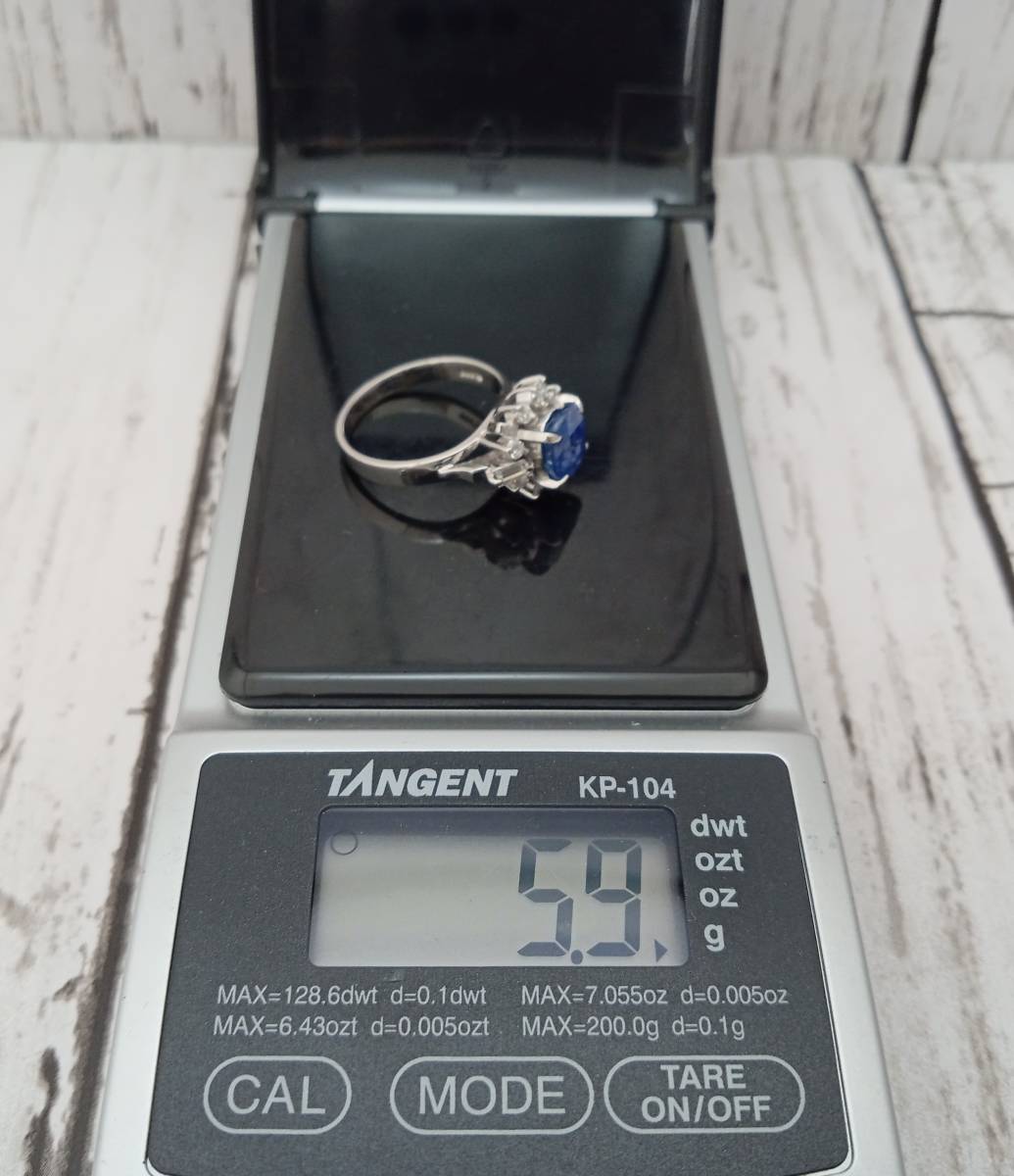 Yahoo!オークション - 石かけあり Pt900 プラチナリング 10.5号 サファ...