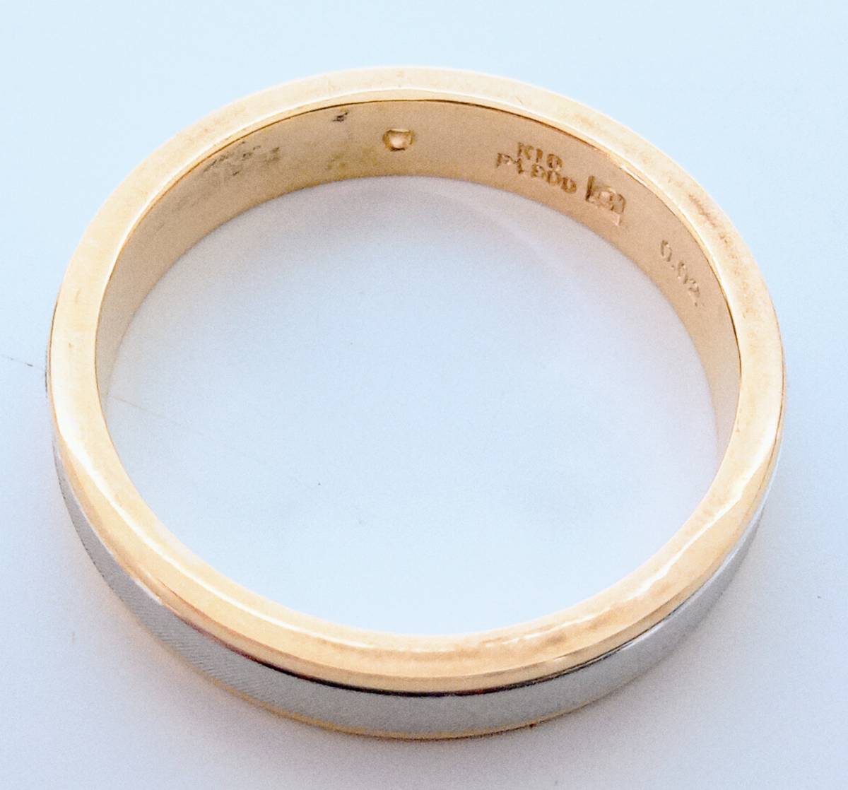 K18／Pt900 総重量約3.9g 約10号 ダイヤ0.02ct リング コンビ プレーン イエローゴールド プラチナ(イエローゴールド)｜売買されたオークション情報、yahooの商品情報を ...