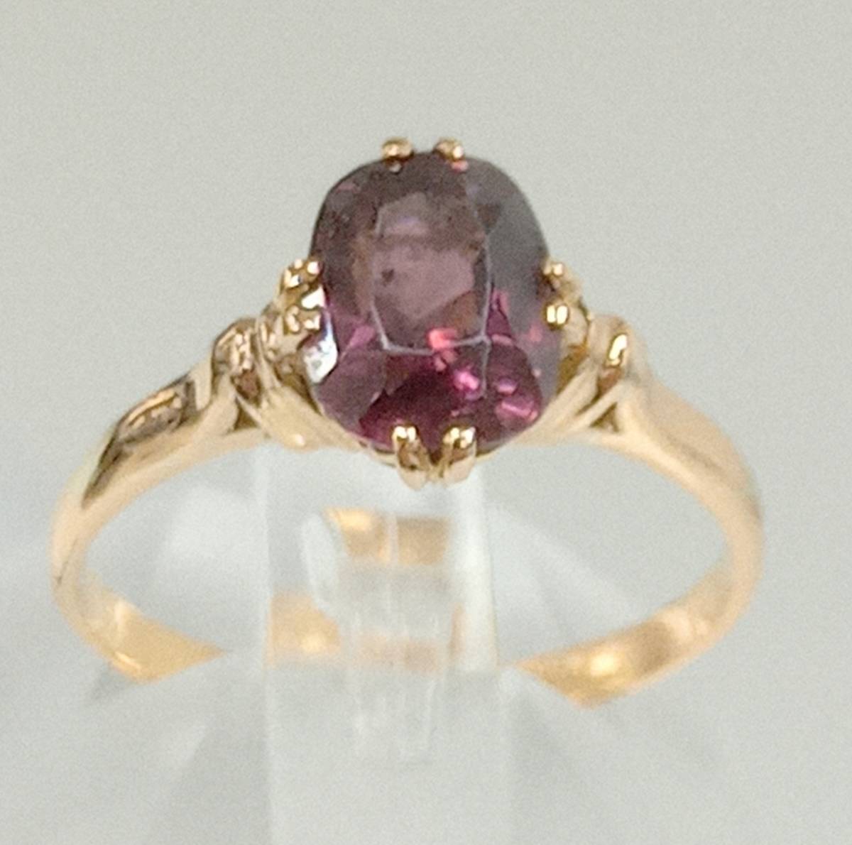 Yahoo!オークション - K18 9号 紫石 リング