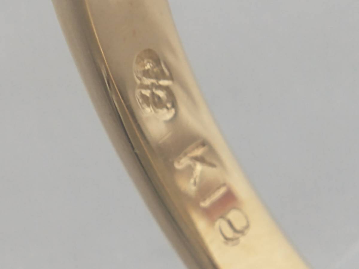 Yahoo!オークション - K18／＃10.5／2.3g／ダイヤ0.02ct／イエロースト...