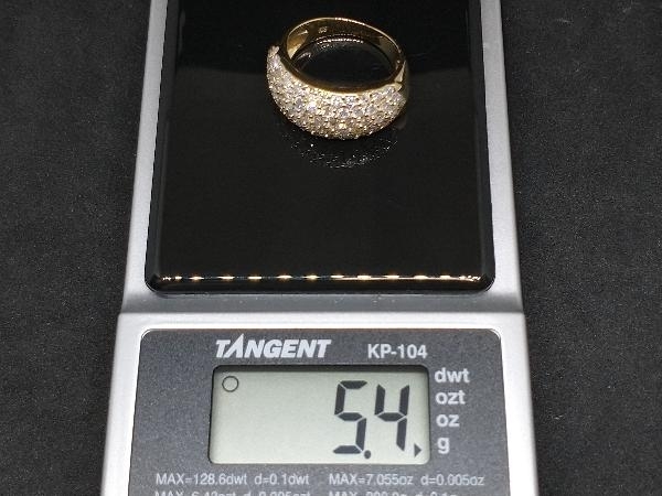 Yahoo!オークション - K18 18金 YG ダイヤモンド デザイン リング 指輪...