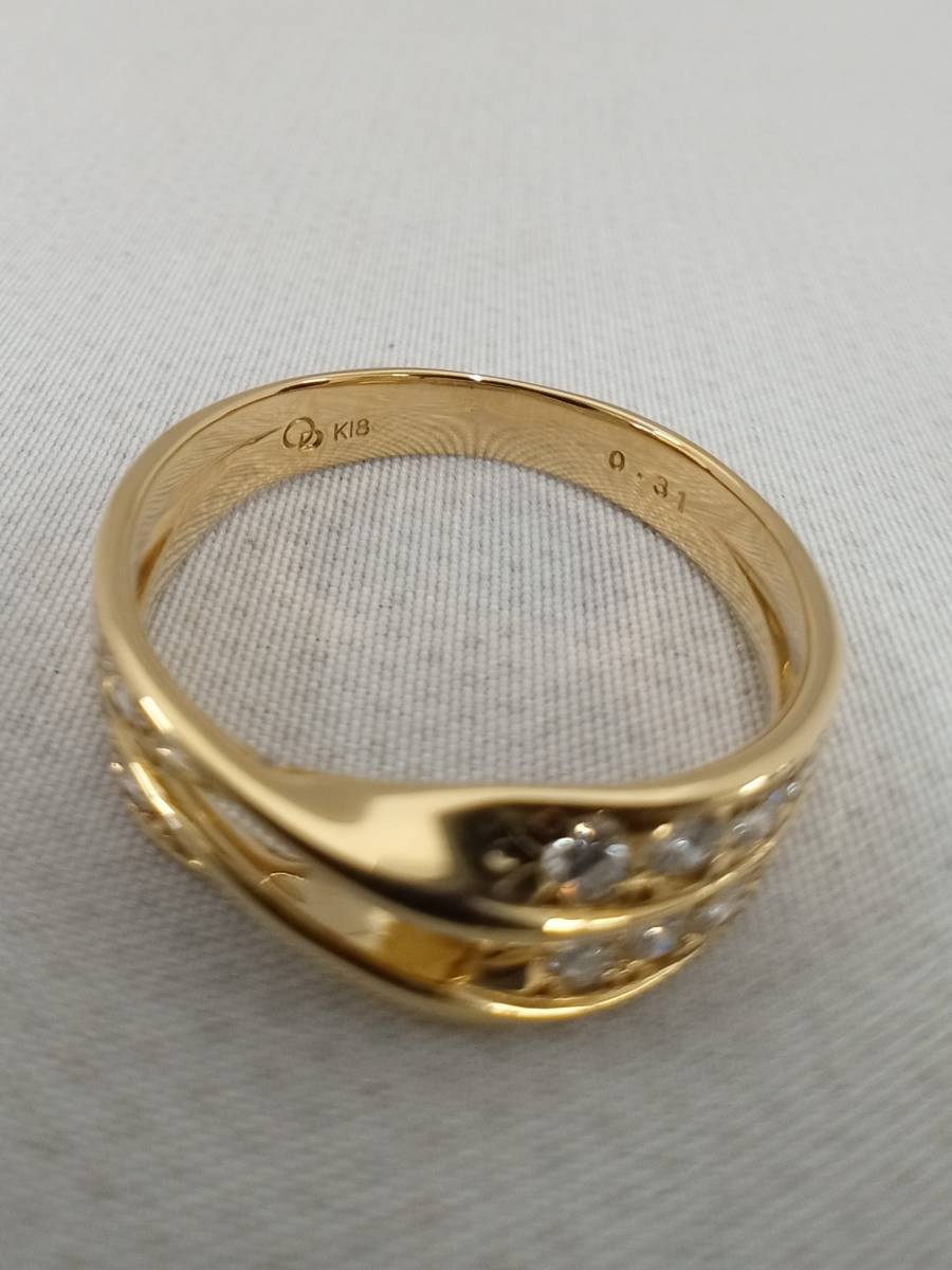 Yahoo!オークション - K18 リング ダイヤ 0.31ct #13 13号 約3.3g 指輪