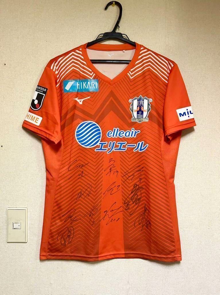 代購代標第一品牌－樂淘letao－2019-20 愛媛FC サイン入り ユニフォーム 正規品 Lサイズ MIZUNO Jリーグ J1 J2 J3 森脇良太 神谷優太 前野貴徳