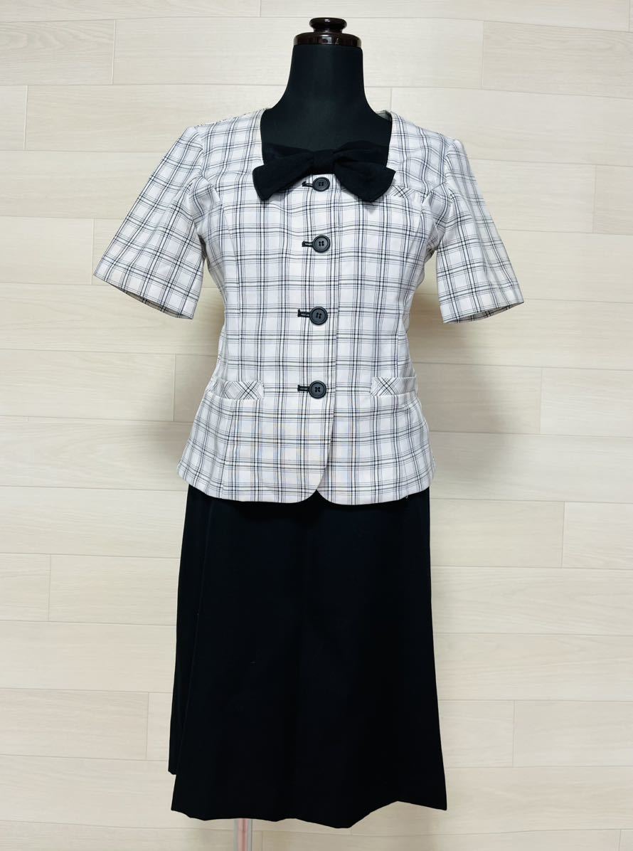 代購代標第一品牌－樂淘letao－OL制服 ＊事務服 ＊チェック柄 ＊制服セット ＊スカート 大きいサイズ＊コスプレ衣装にも