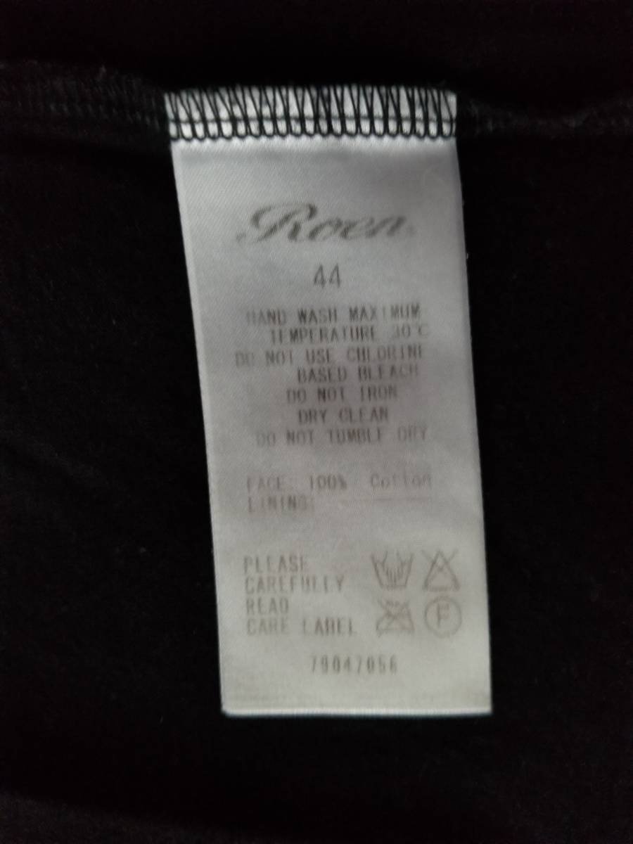 本物 正規品 Roen ロエン カットソー 半袖 Uネック スカル 髑髏 モノグラム ペイズリー 両面 プリント 黒ボディ ブラック Tシャツ S メンズ|品牌|价格|图片_代购帮