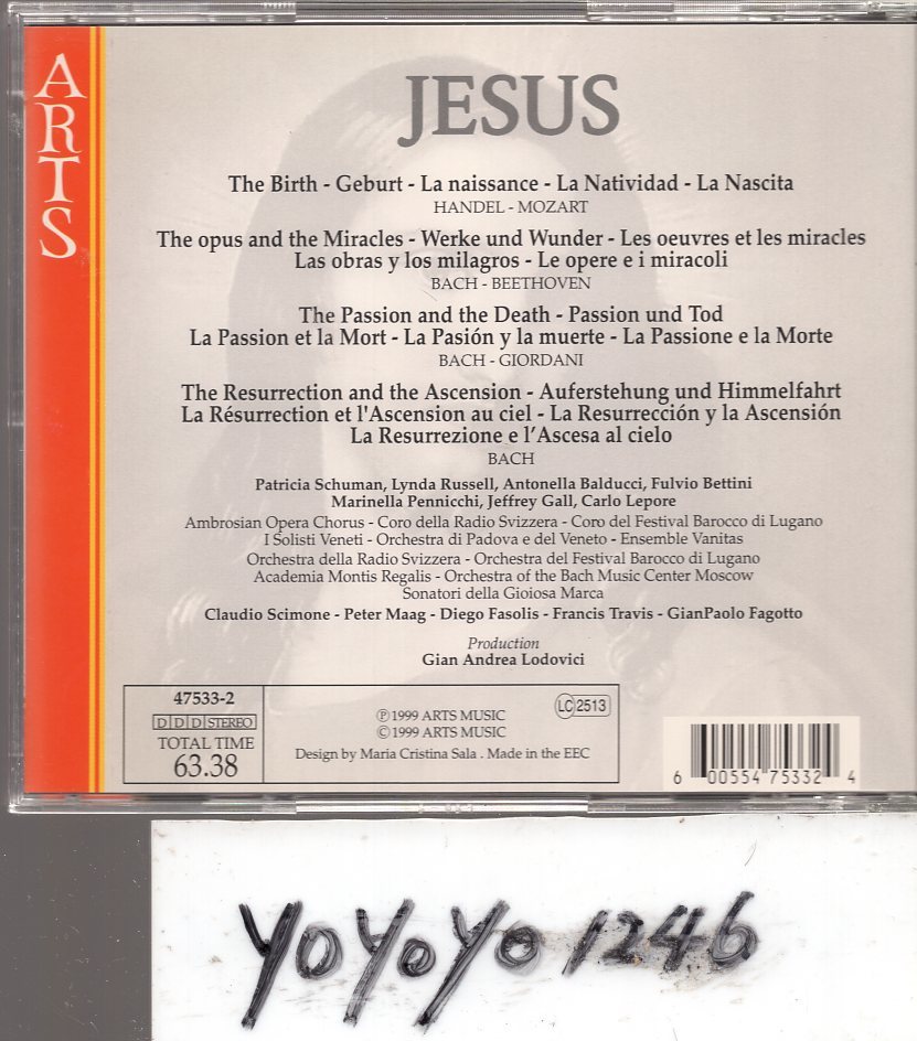 Yahoo!オークション - a236 JESUS ヘンデル モーツァルト バッハ ベー...