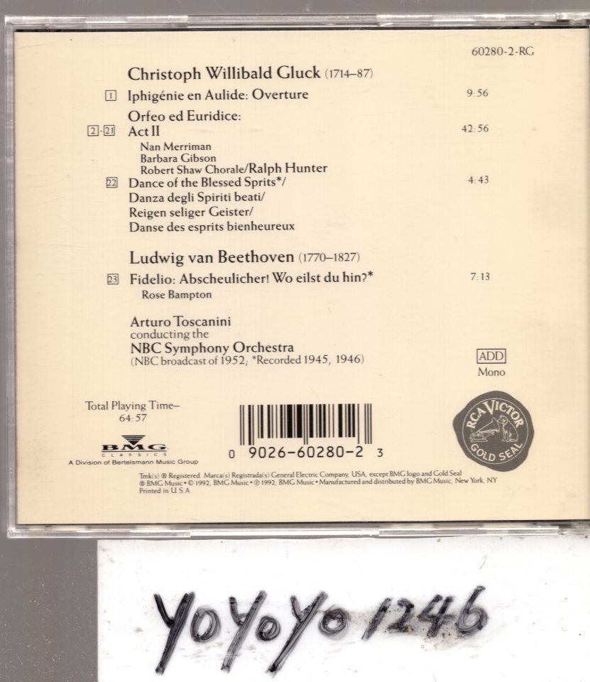 Yahoo!オークション - a449 グルック 「オルフェオとエウリディーチェ...