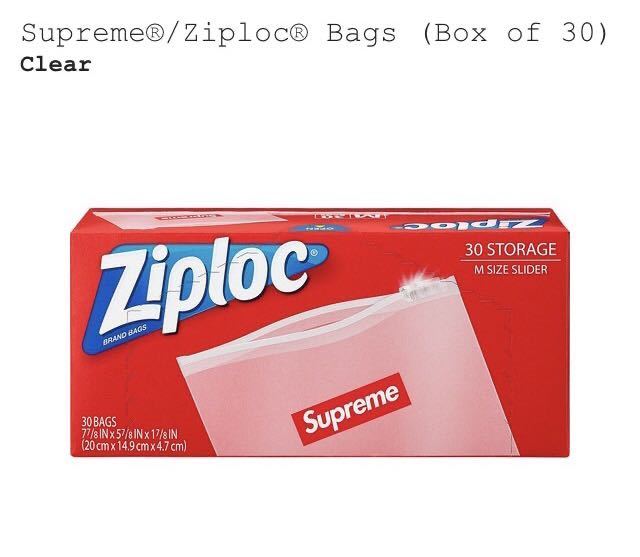 Yahoo!オークション - Supreme Ziploc Bags (Box of 30) 30枚入り 新品...