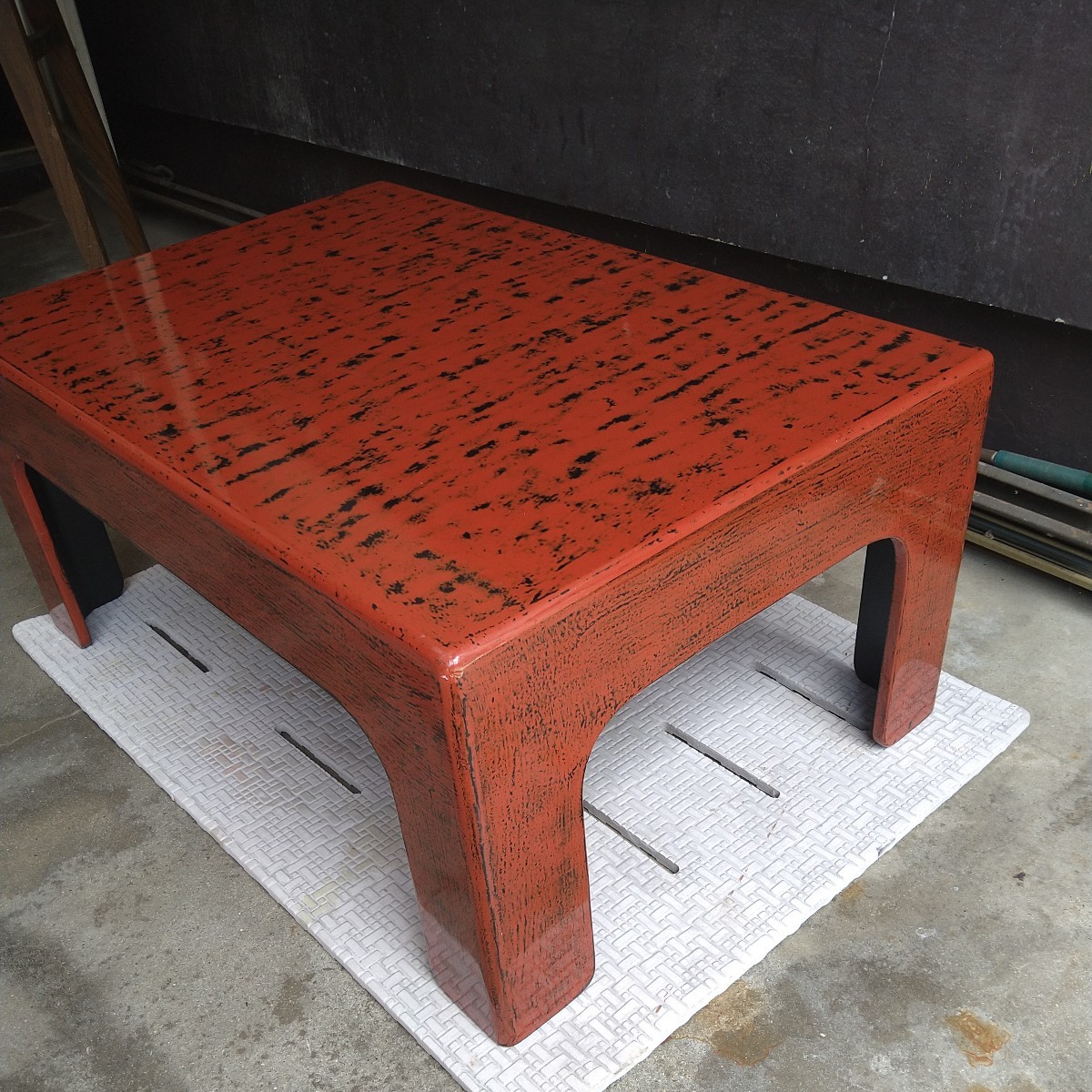 Yahoo!オークション - a-1258 朱漆 根来 座卓 ちゃぶ台 文机 美術 工芸...