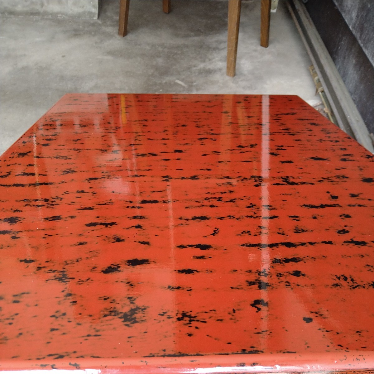 Yahoo!オークション - a-1258 朱漆 根来 座卓 ちゃぶ台 文机 美術 工芸...