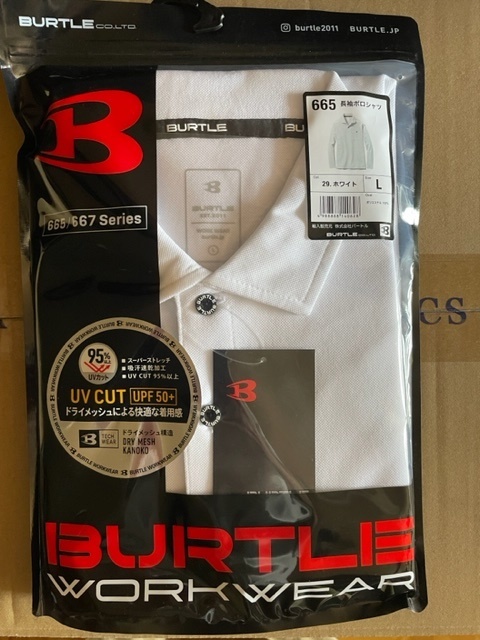 Yahoo!オークション - Burtle 665 長袖 ポロシャツ ホワイト ...